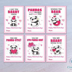 Kids Valentines • Panda Cards • School • Valentine’s Day • Love • Bear ...