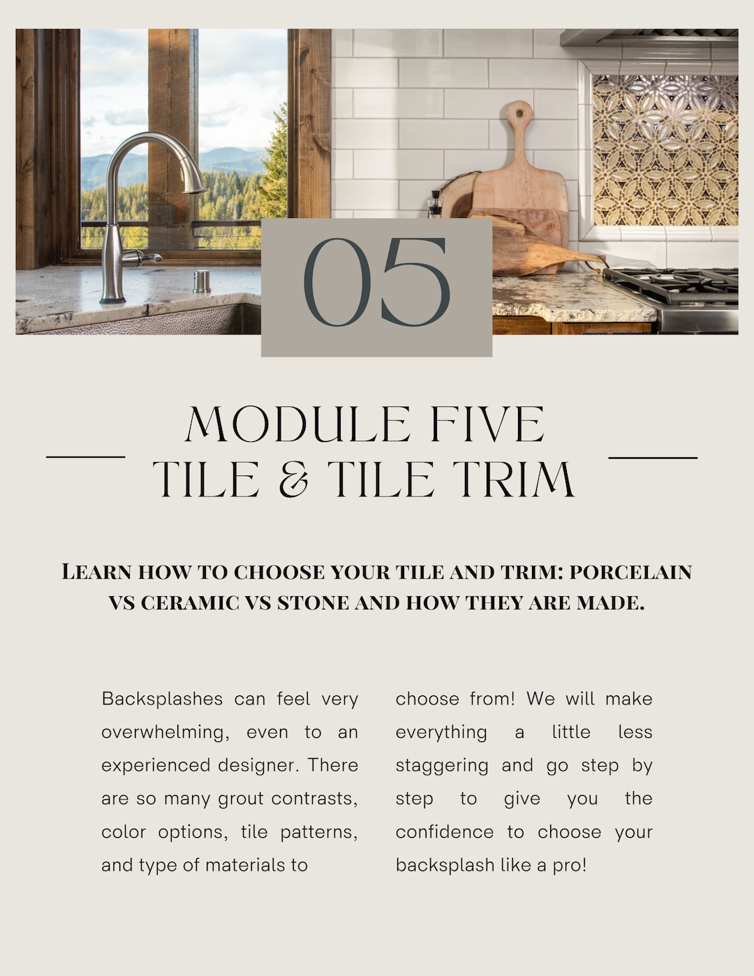 Kitchen Design Course - Module 5 Tile and Tile Trim for Backsplash for ...