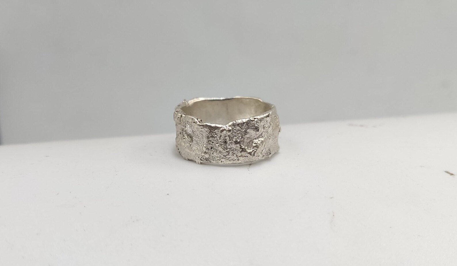 Minimalist Molten Reticulated Ring Band Size L 1/2 Sterling Silver - Etsy