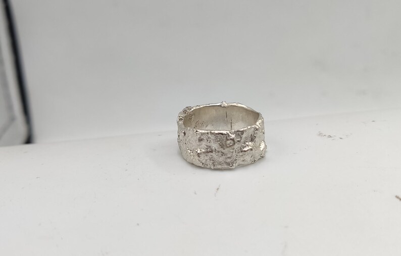Minimalist Molten Reticulated Ring Band Size L 1/2 Sterling Silver - Etsy