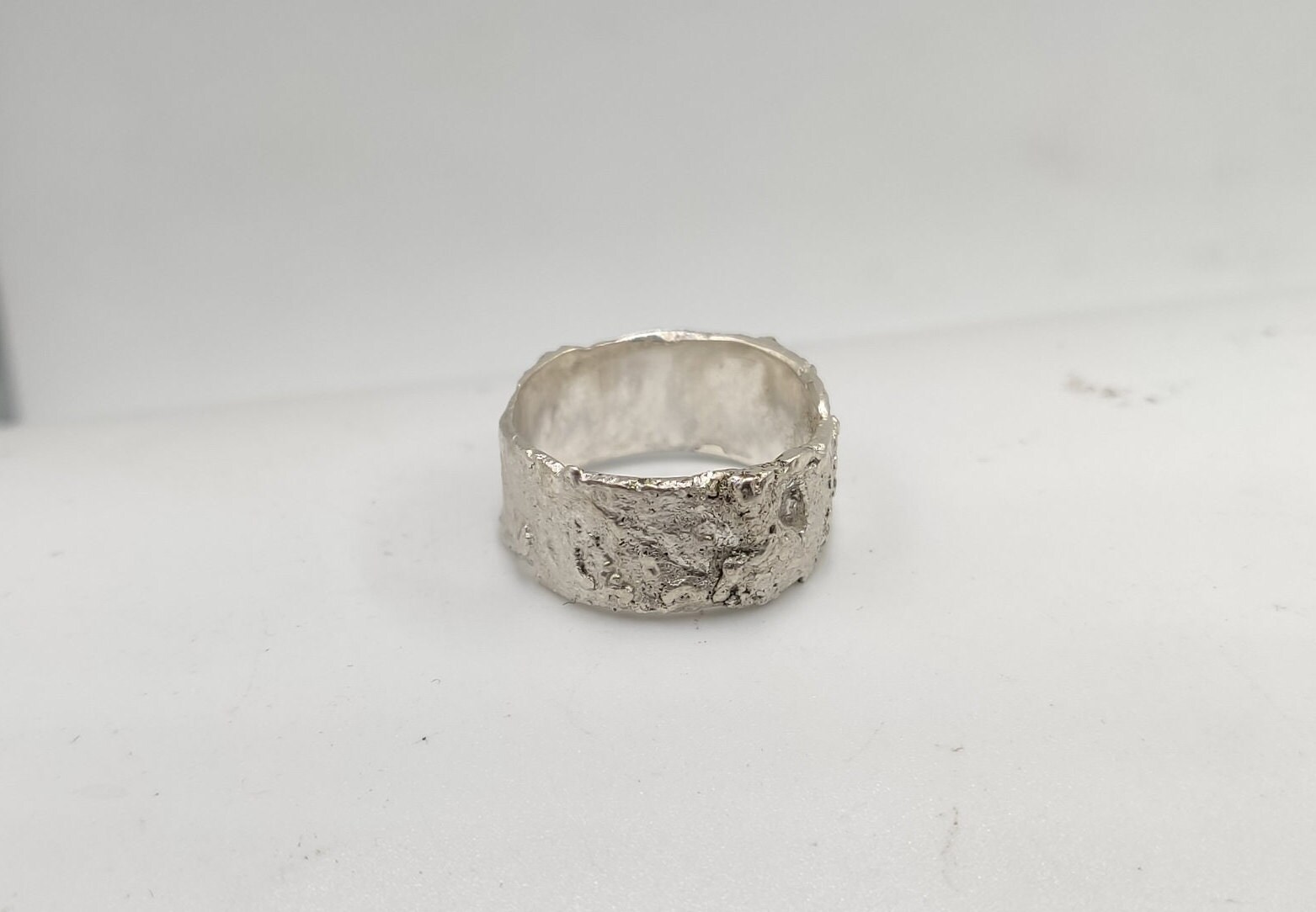 Minimalist Molten Reticulated Ring Band Size L 1/2 Sterling Silver - Etsy