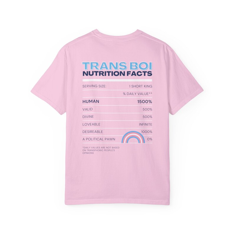 Trans Boi Nutrition Facts- Comfort Colors T-shirt - Etsy
