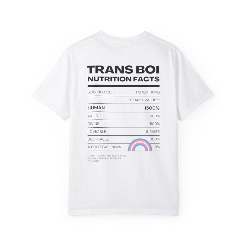 Trans Boi Nutrition Facts- Comfort Colors T-shirt - Etsy