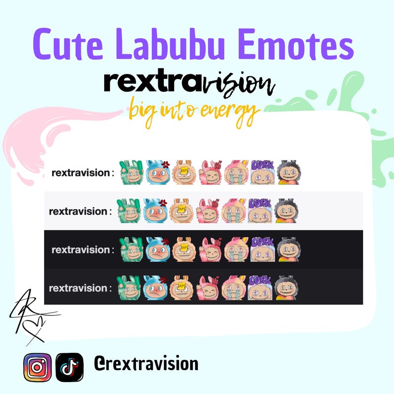 Hand- Drawn Twitch Emotes Inspired by Labubu New Collection "big Into ...