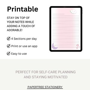 Printable PDF Pink Cute Kawaii Lined Digital Paper Instant Download ...