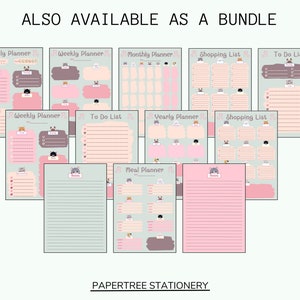 Cute Kawaii Kitty Lined Digital Paper Printable PDF | Aesthetic Writing ...