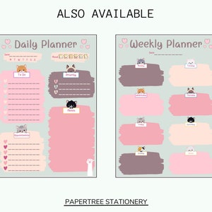 Cute Kawaii Kitty Lined Digital Paper Printable PDF | Aesthetic Writing ...
