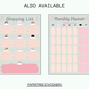Kawaii Kitty Planner Bundle Printable PDF | Daily, Weekly & Monthly ...