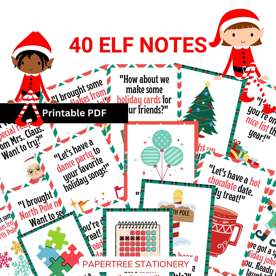 40 Printable Elf Notes PDF | Instant Digital Download | DIY Templates ...