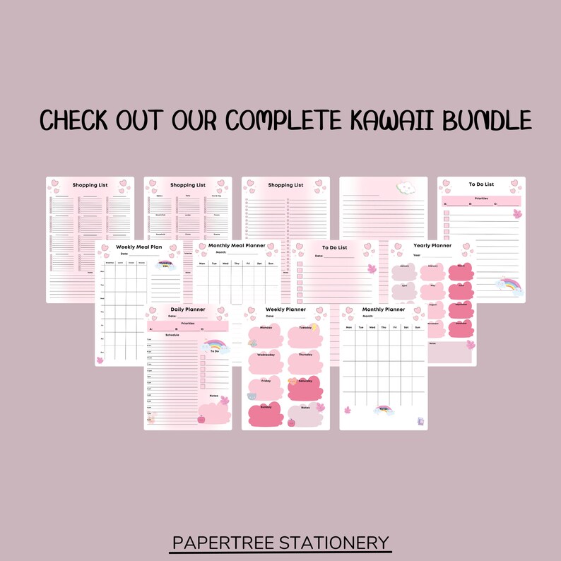 Kawaii To-do List PDF | Printable Task Planner | Cute Checklist Notepad ...