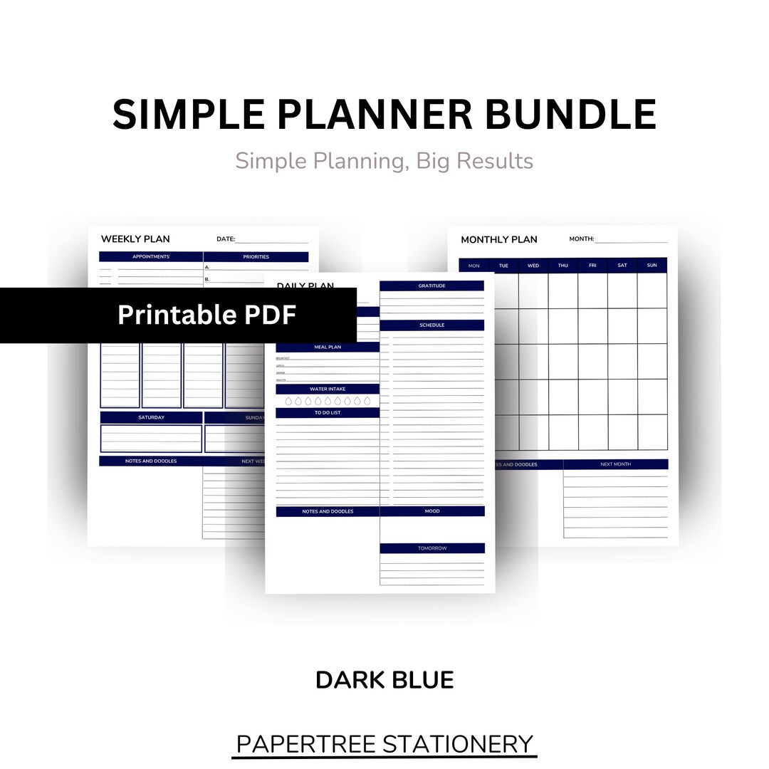 Planner Bundle Printable PDF Daily Planner Weekly Planner Monthly ...