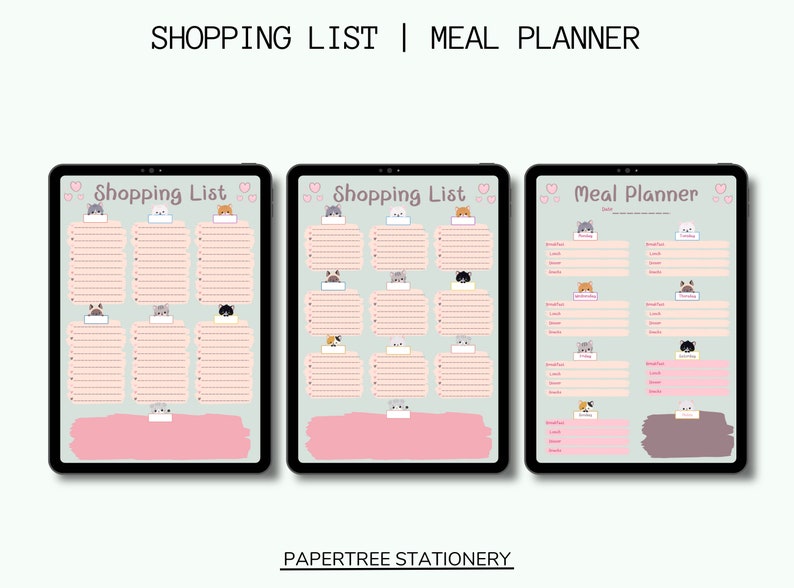 Kawaii Kitty Planner Bundle | Daily, Weekly, Monthly (printable PDF) - Etsy