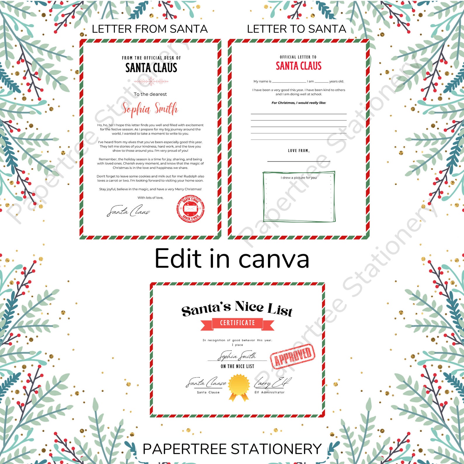 Personalized Santa Letters & Nice List Certificate - Printable ...