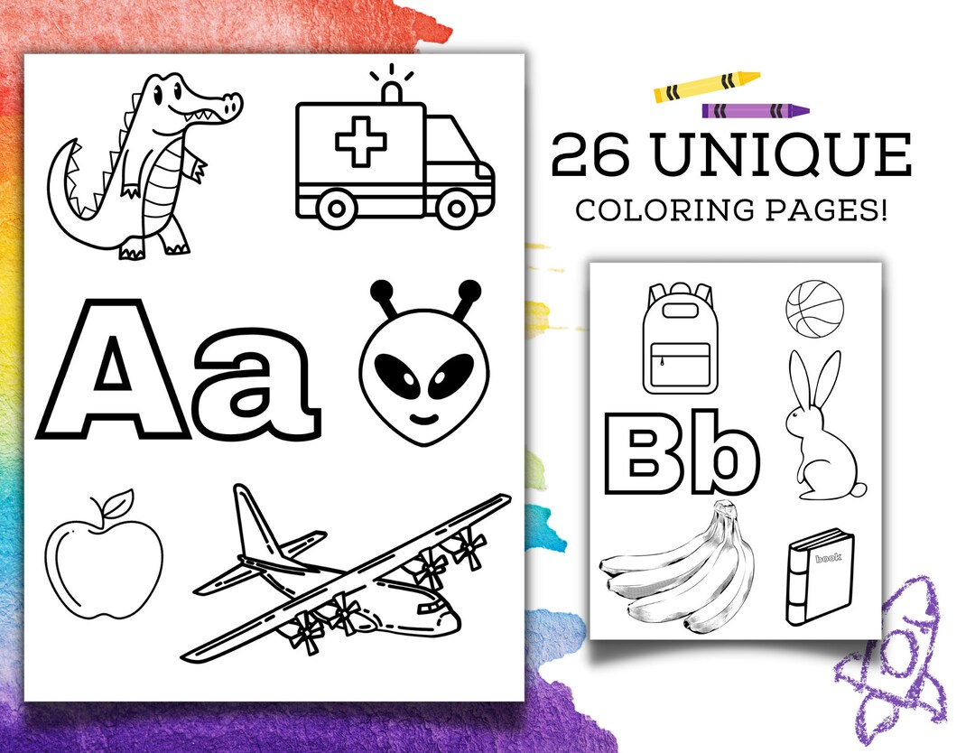 Kid ABC Coloring Pages Alphabet Coloring Pages Easy Learning - Etsy