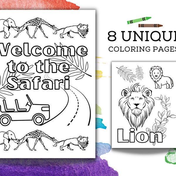African Safari Coloring Pages - Etsy