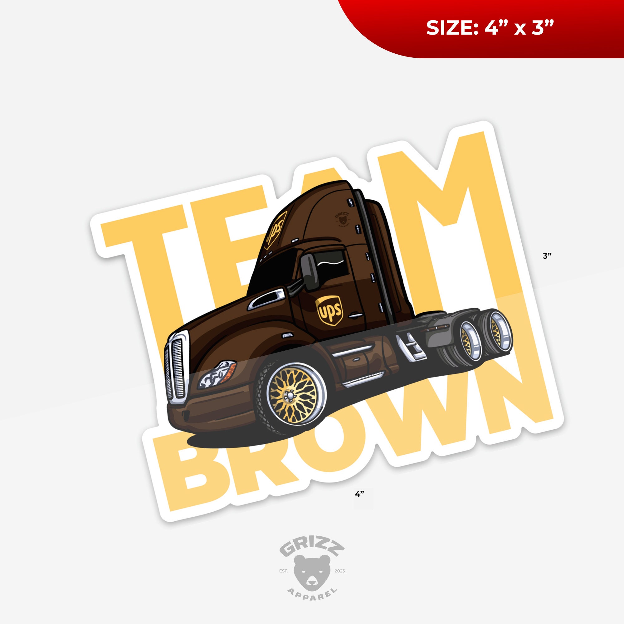 UPS Team Brown Stanced Semi feeder Vinyl Sticker 4 X 3 - Etsy