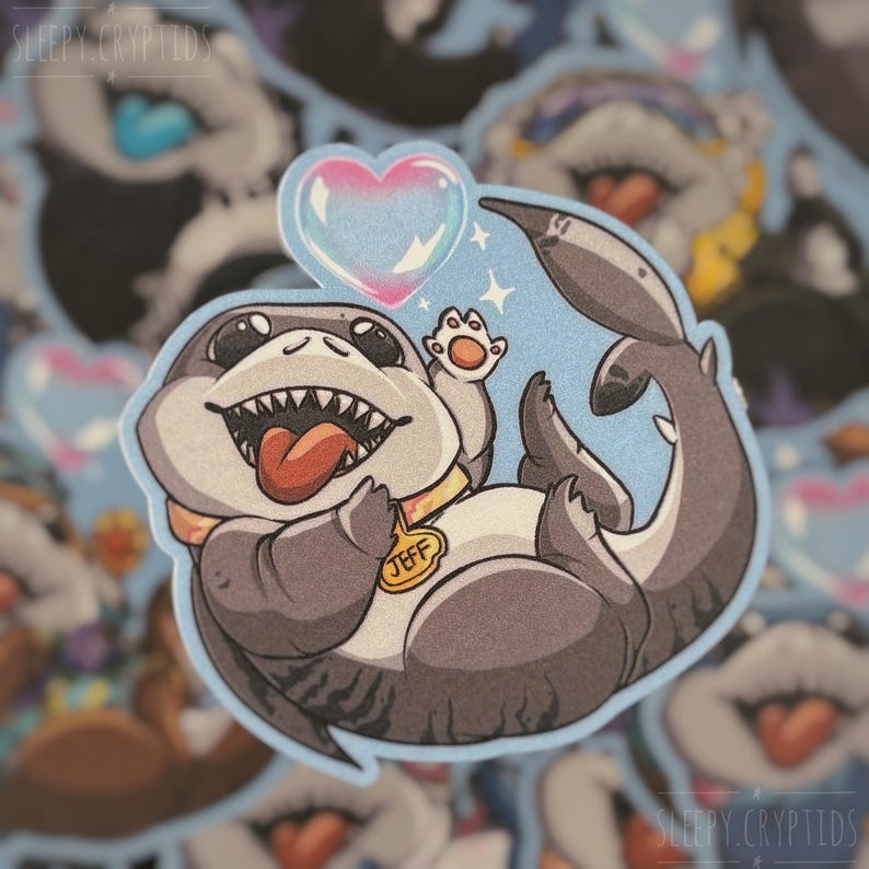 Jeffy the Shark Sticker: Waterproof Matted Vinyl Die-cut - Etsy