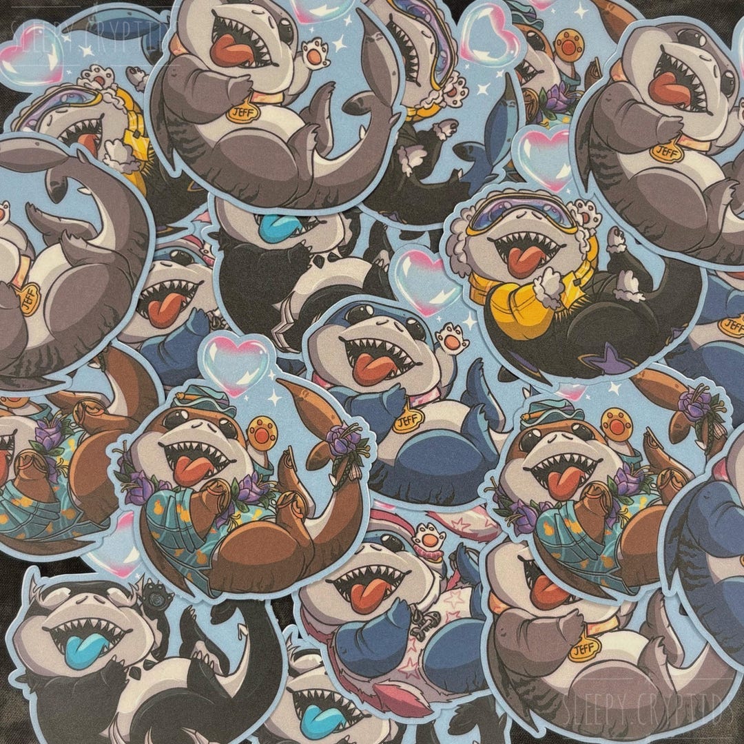 Jeffy the Shark Sticker: Waterproof Matted Vinyl Die-cut - Etsy