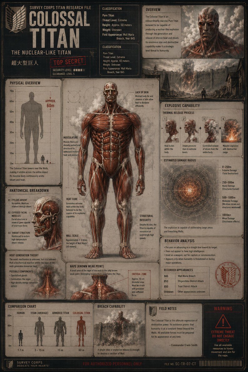 Colossal Titan White Attack on Titan Print – Wall Art Digital Download ...