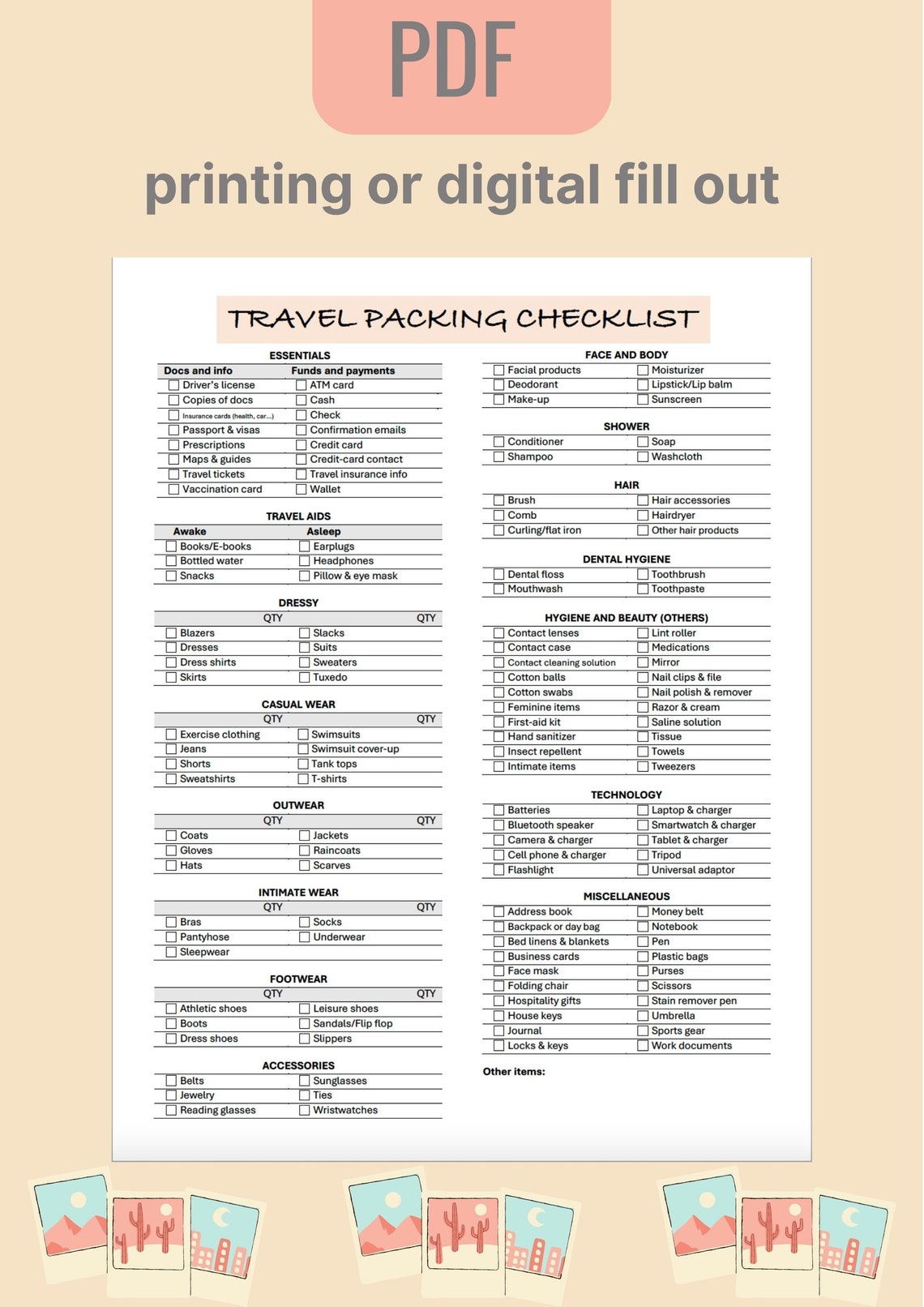 Printable Travel Checklist | the Ultimate Travel Checklist | Packing ...