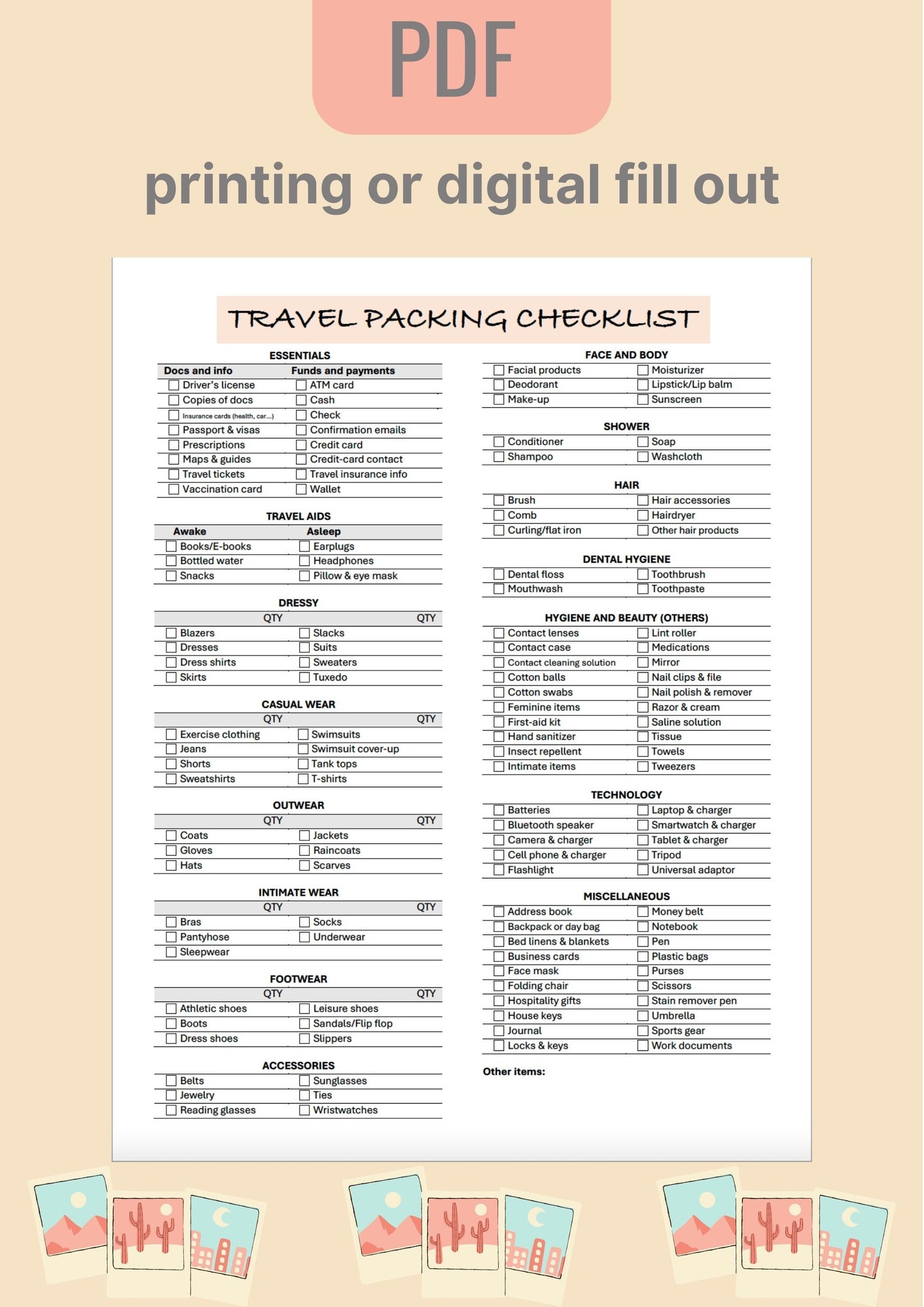 Printable Travel Checklist | the Ultimate Travel Checklist | Packing ...
