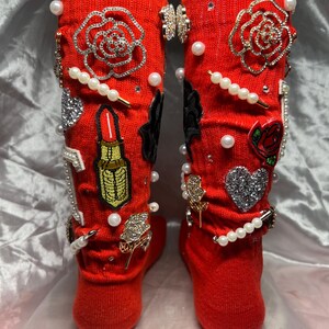 Handmade Junk Socks: Rhinestone & Pearl Charms, Custom Lettering - Etsy
