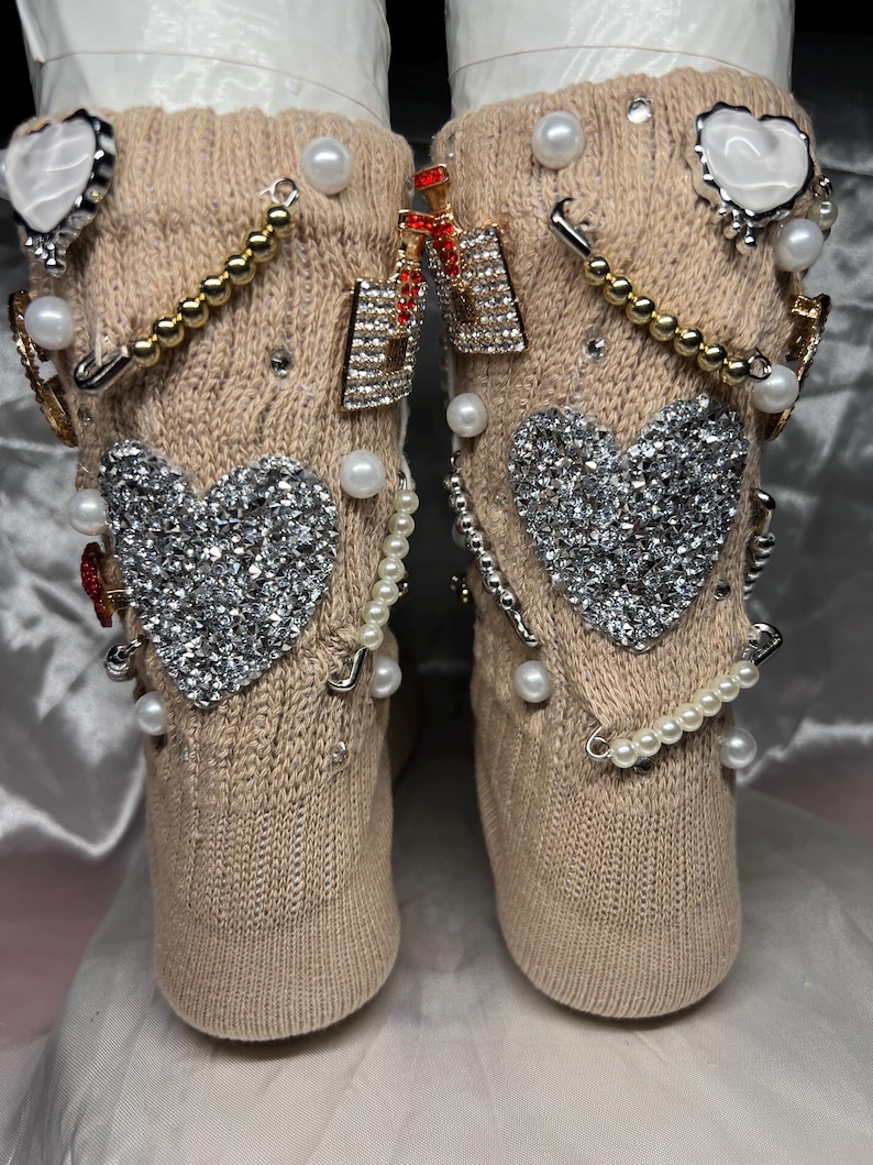 Handmade Blinged Junk Socks: Pearl & Rhinestone Charms, Customized ...