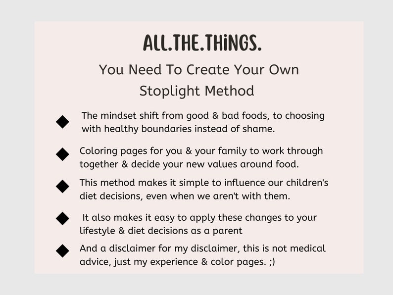 The Stoplight Method - the No Rules Approach to A Healthy Lifestyle - Etsy
