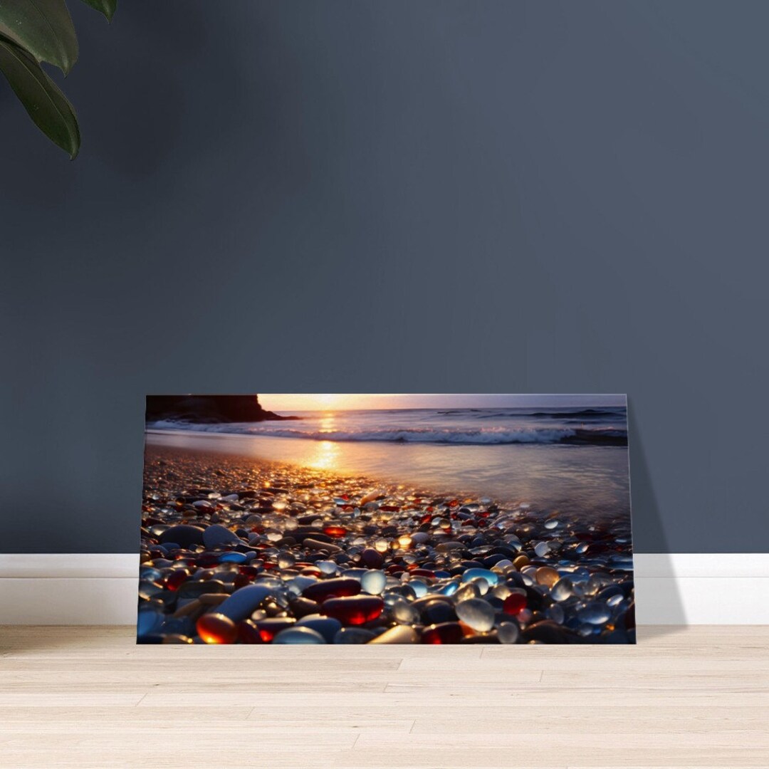 Glass Pebble Beach Canvas - Etsy