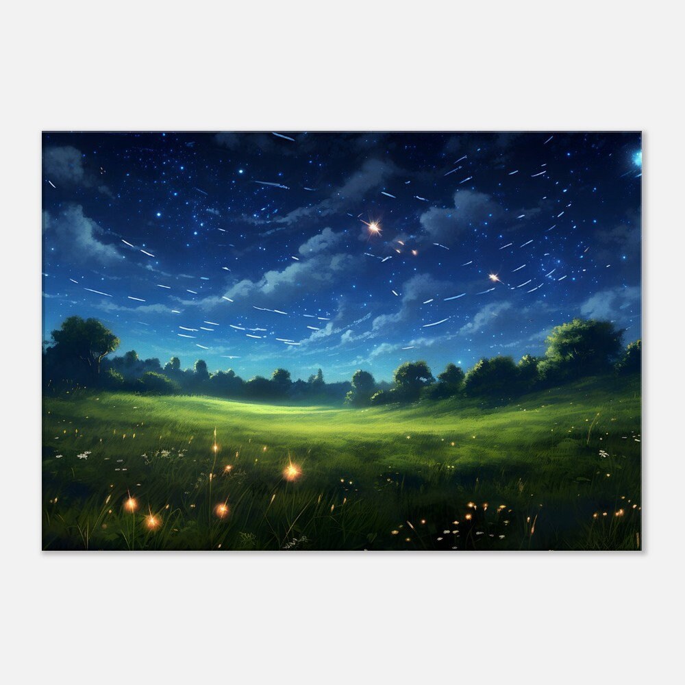 Field Full of Fireflies Nature Landscape Wall Art Canvas - Etsy Canada