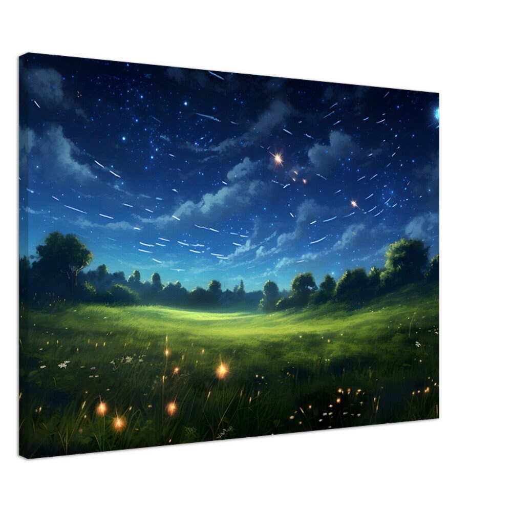 Field Full of Fireflies Nature Landscape Wall Art Canvas - Etsy Canada