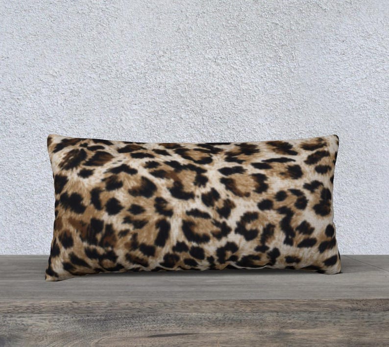 Bettie Leopard Faux Fur Animal Print 12 X 24 Bolster Pillow to Match ...