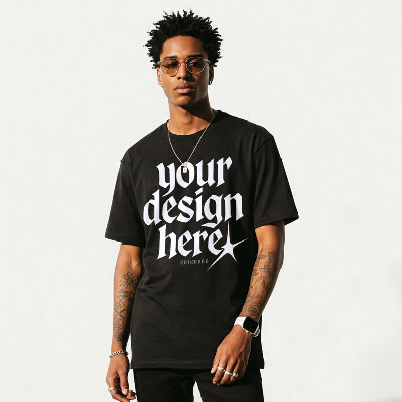 20 Gen Z Oversized T-shirt Mockups | POD Fashion Digital Jpgs | Black ...