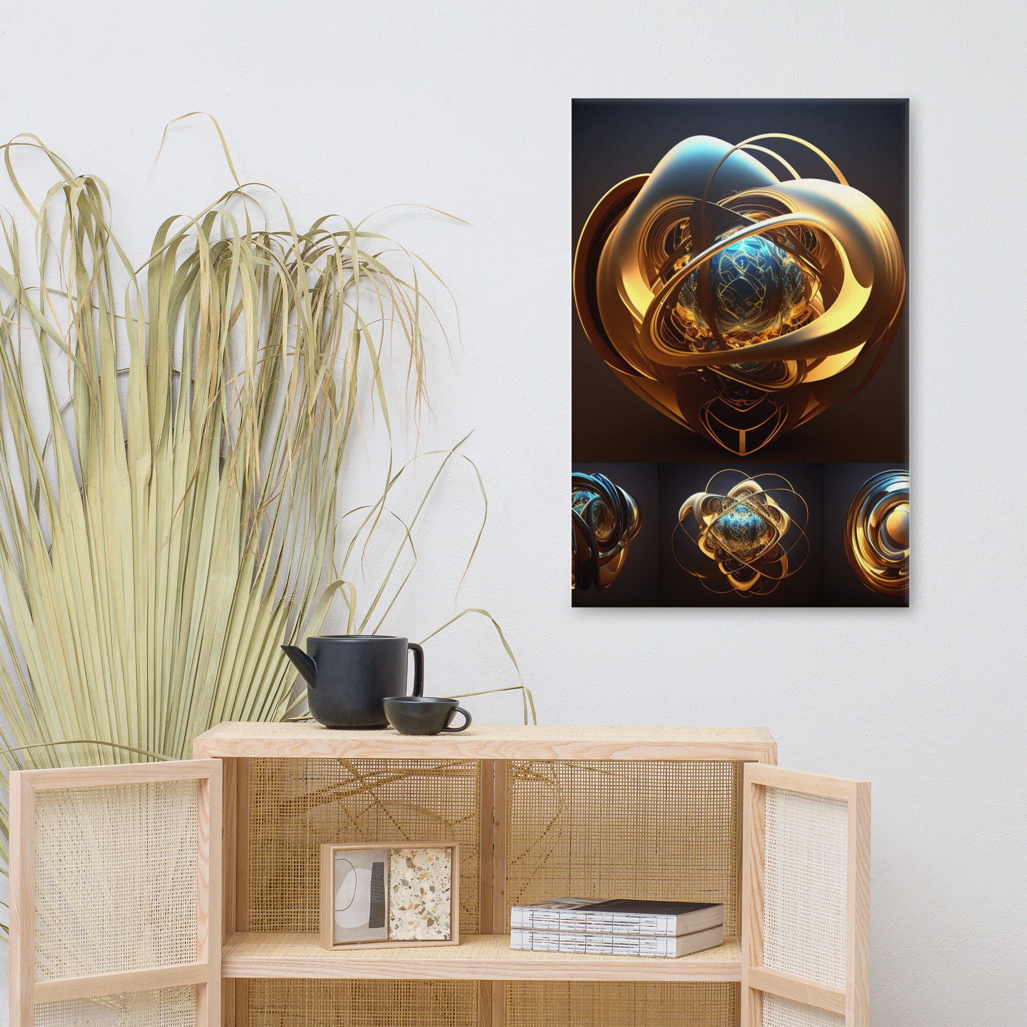 Golden 3D Atom Wall Art - Etsy