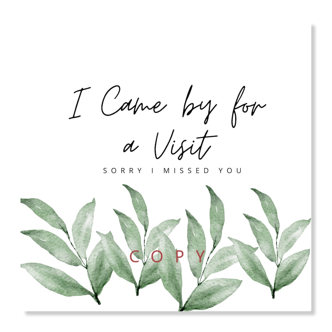 Printable/digital Download Householder Note Sorry I Missed You - Etsy