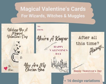 Wizard Class Valentine's Day Cards, Magical Valentine's Day, Printable ...