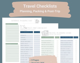 Vacation Trip Planner Digital Printable, Vacation Packing Checklist, to ...