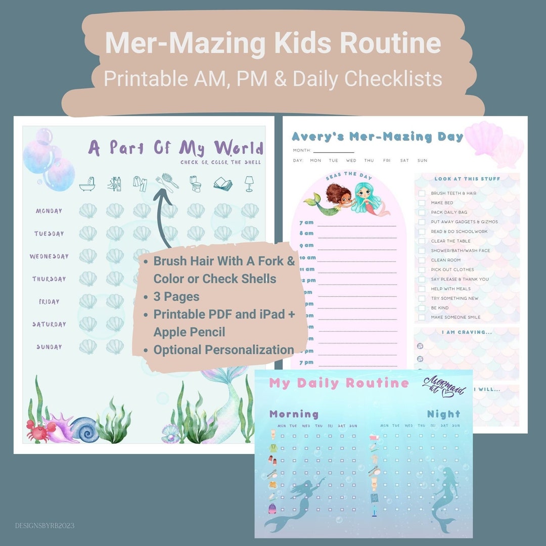 Printable Mermaid Routine Bundle - Etsy