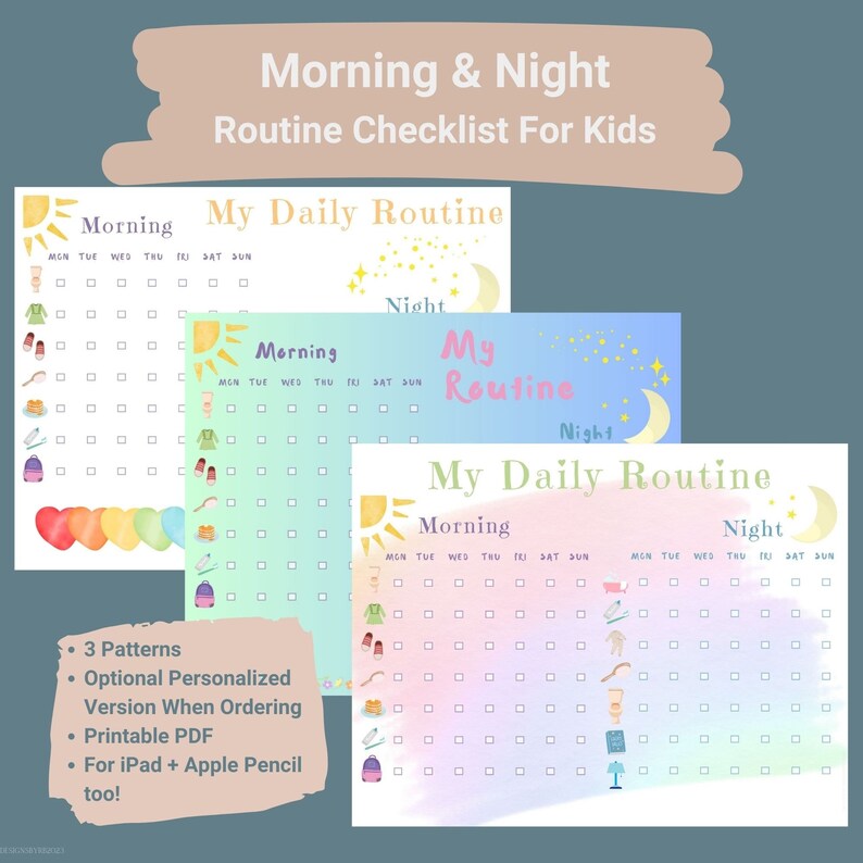 Kids Morning & Bedtime Routine - Etsy