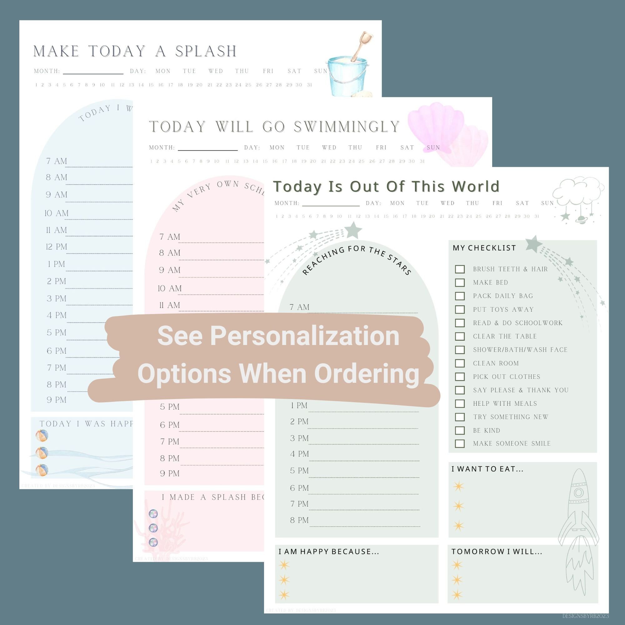 Printable Kids Daily Planner - Etsy