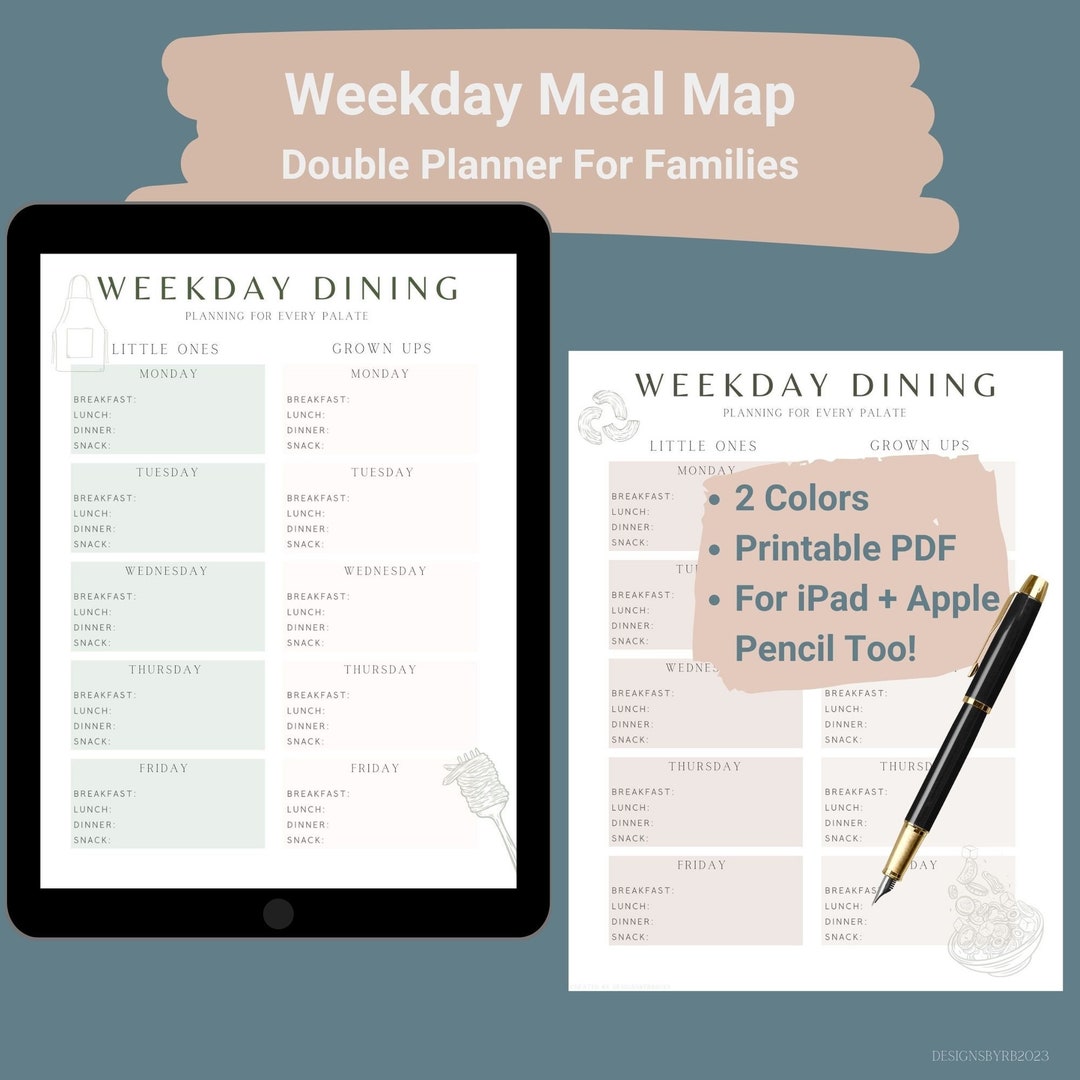 Family Meal Planner - Etsy