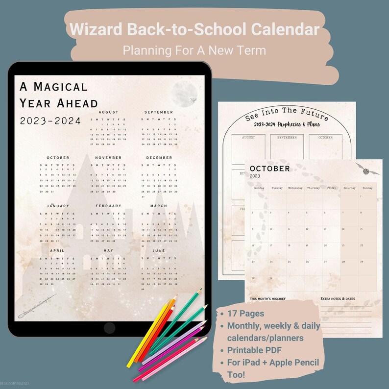 NEW Wizard Back-to-school Calendars & Planners - Etsy Australia