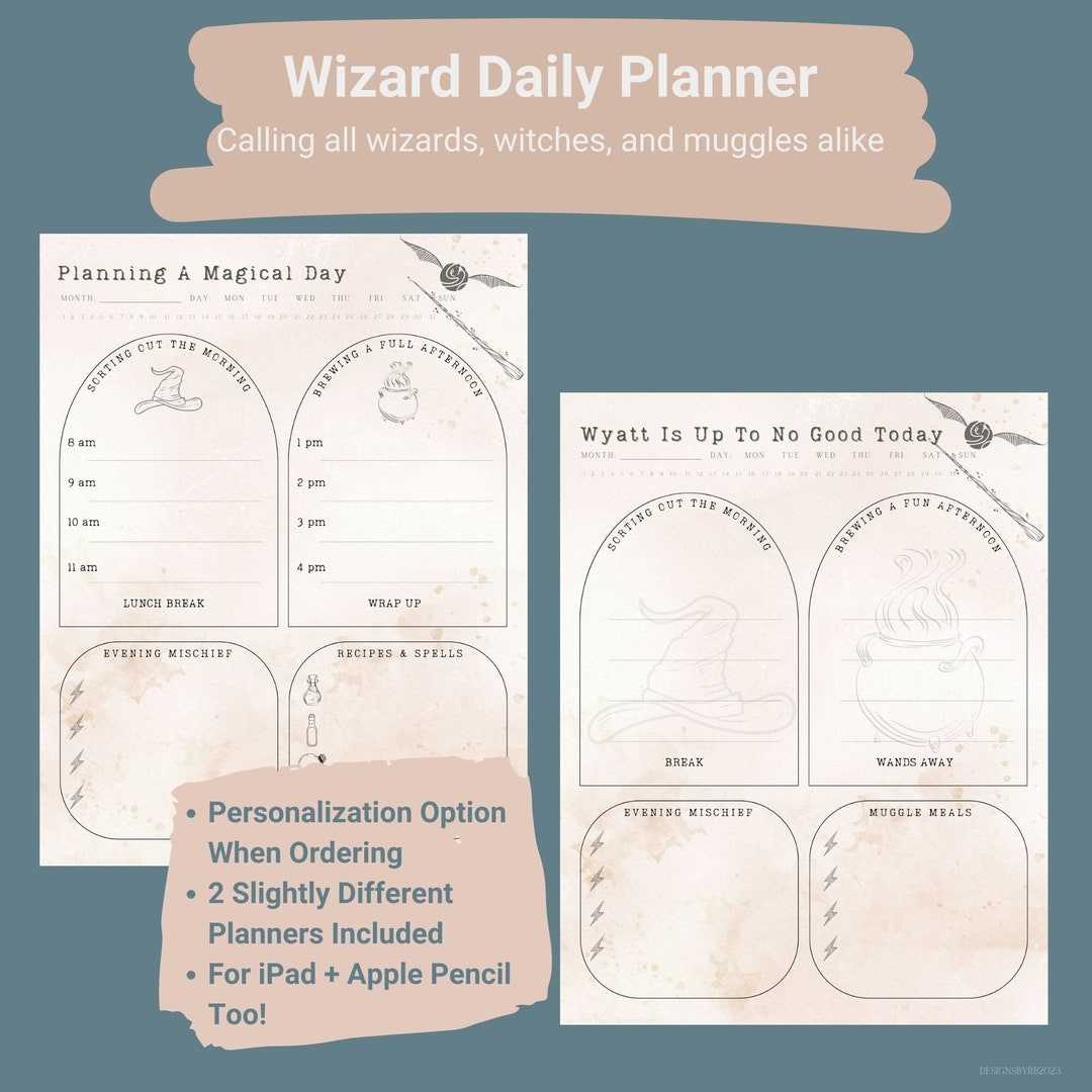 Wizard & Witch Daily Planner - Etsy