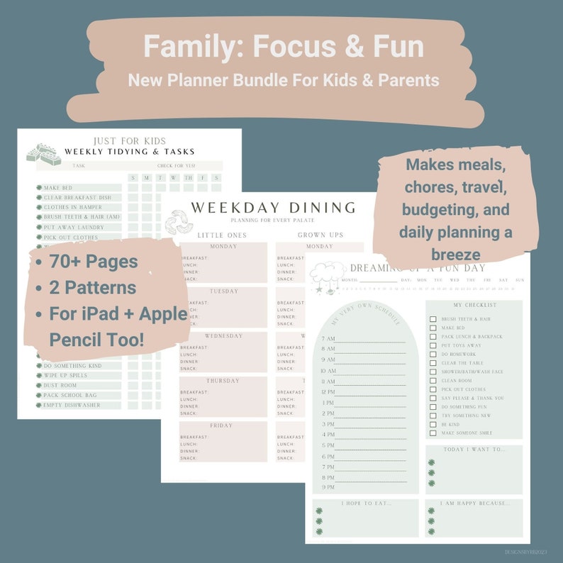 Kid & Parent Planner Bundle - Etsy