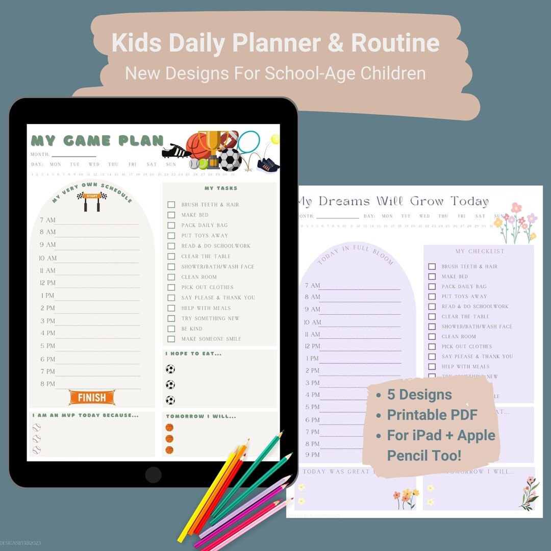 Printable Kids Daily Planner - Etsy