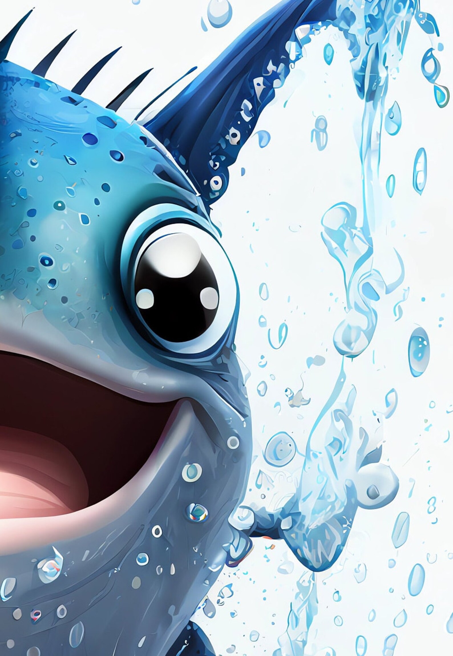 Baby Blue Marlin Printable, Sea Animals, Printable Drawing, Poster ...