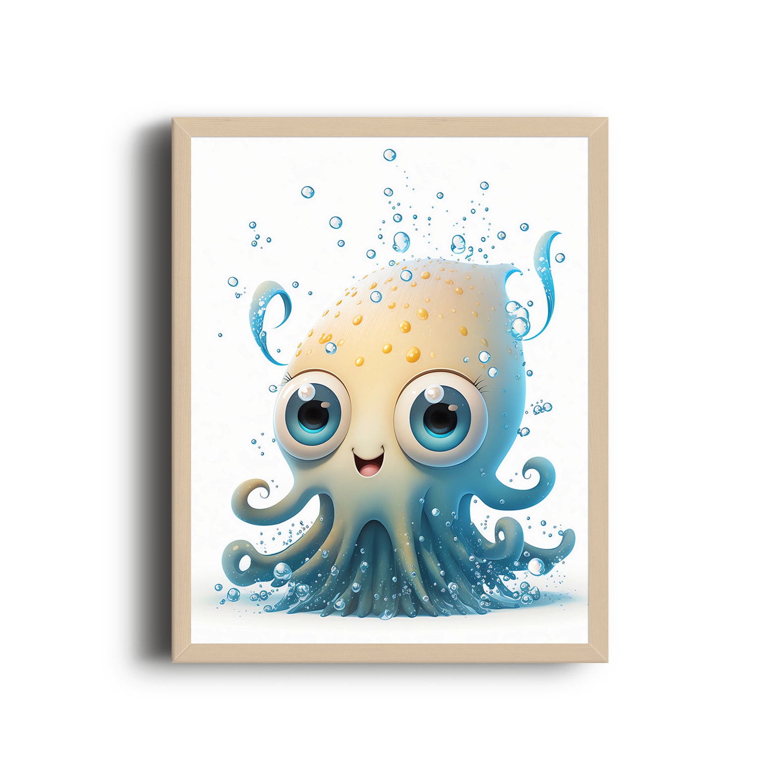 Baby Squid Printable, Sea Animals, Squid Paitings, Printable Drawing ...