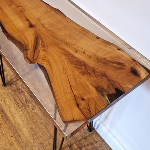 Unique Handmade Luxury Cherry Wood & Epoxy Resin Console Table - Etsy