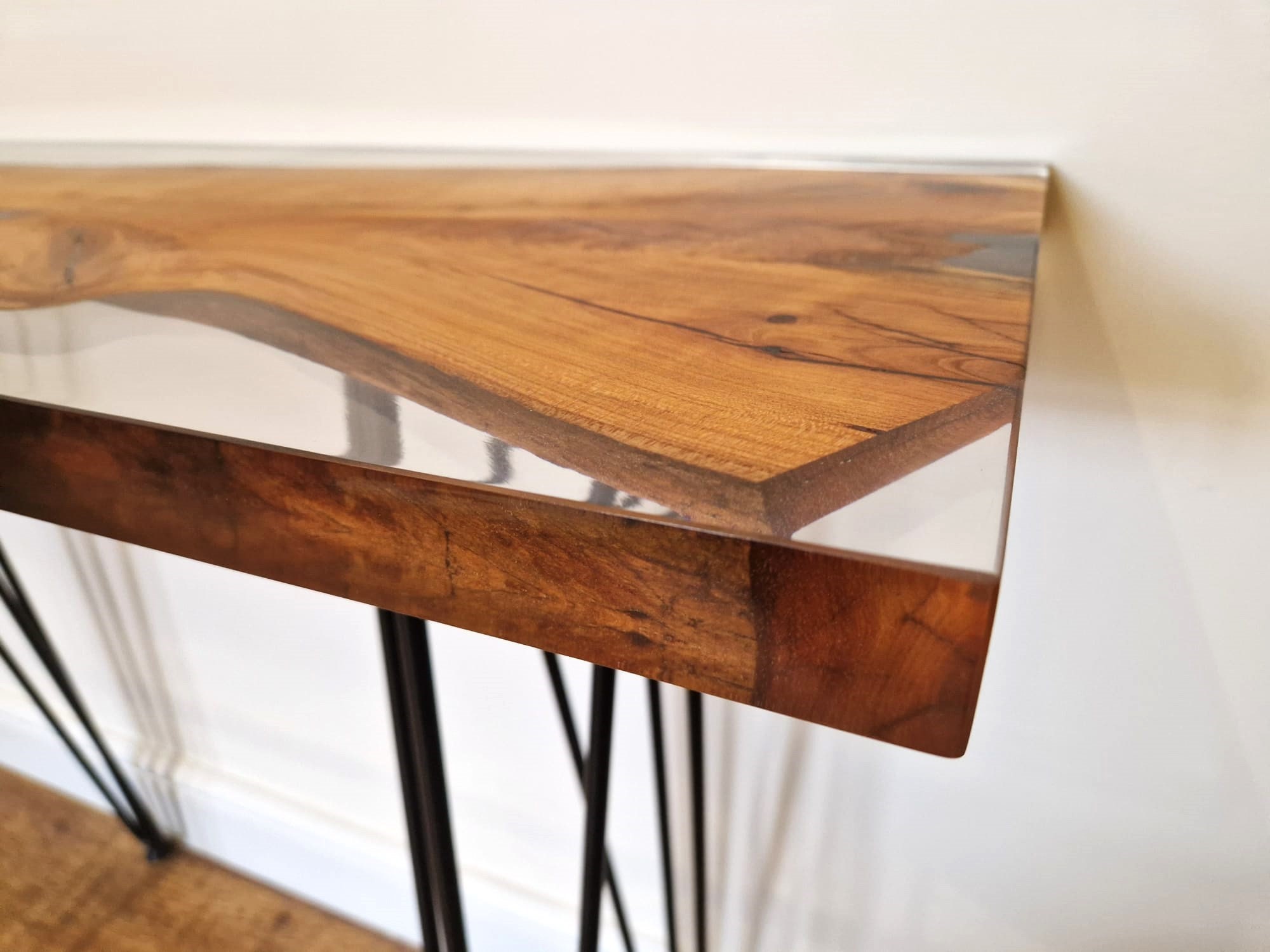 Unique Handmade Luxury Cherry Wood & Epoxy Resin Console Table - Etsy