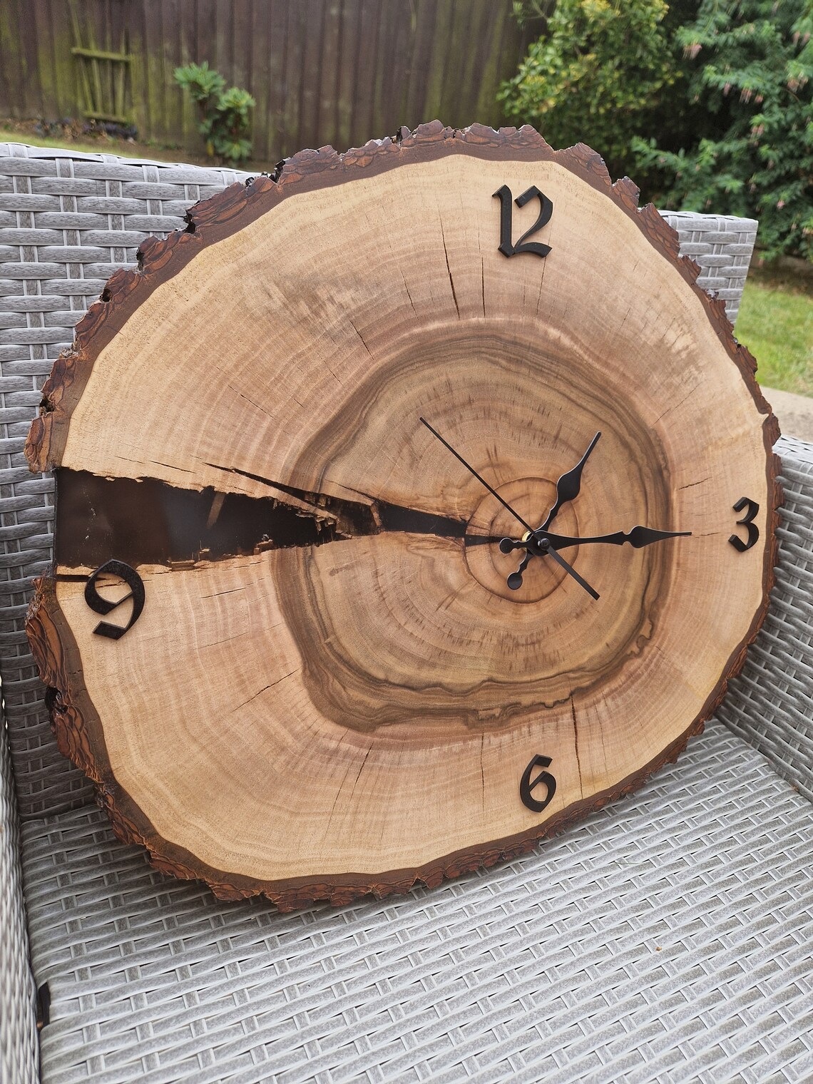 Large European Walnut Wall Clock Bespoke Wall Clock Natural Wooden ...